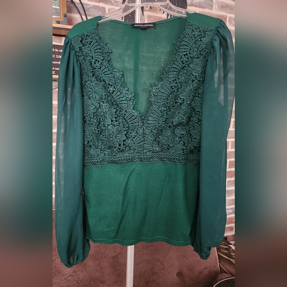 Boston Proper | Tops | Boston Proper Deep Green Top | Poshmark